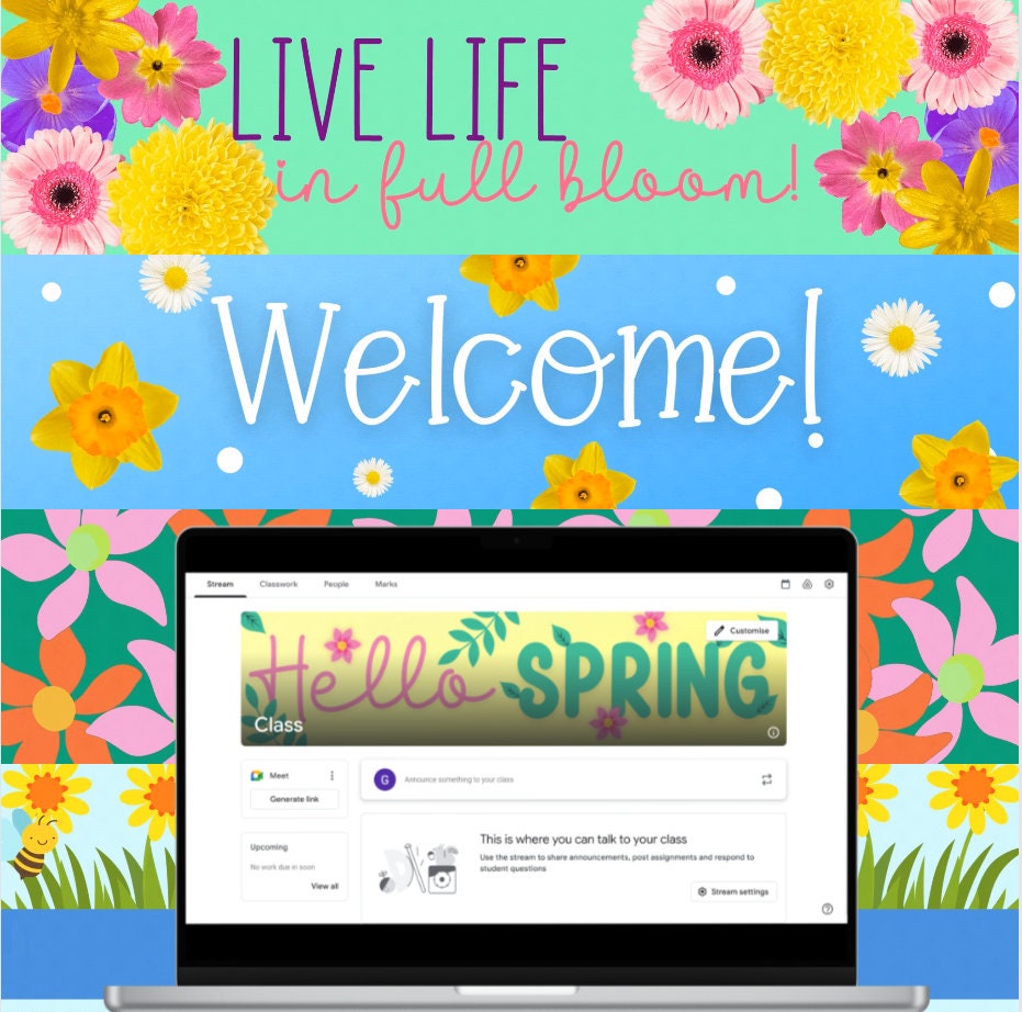 Spring Themed Animated Google Classroom Headers Banners for Teachers ...