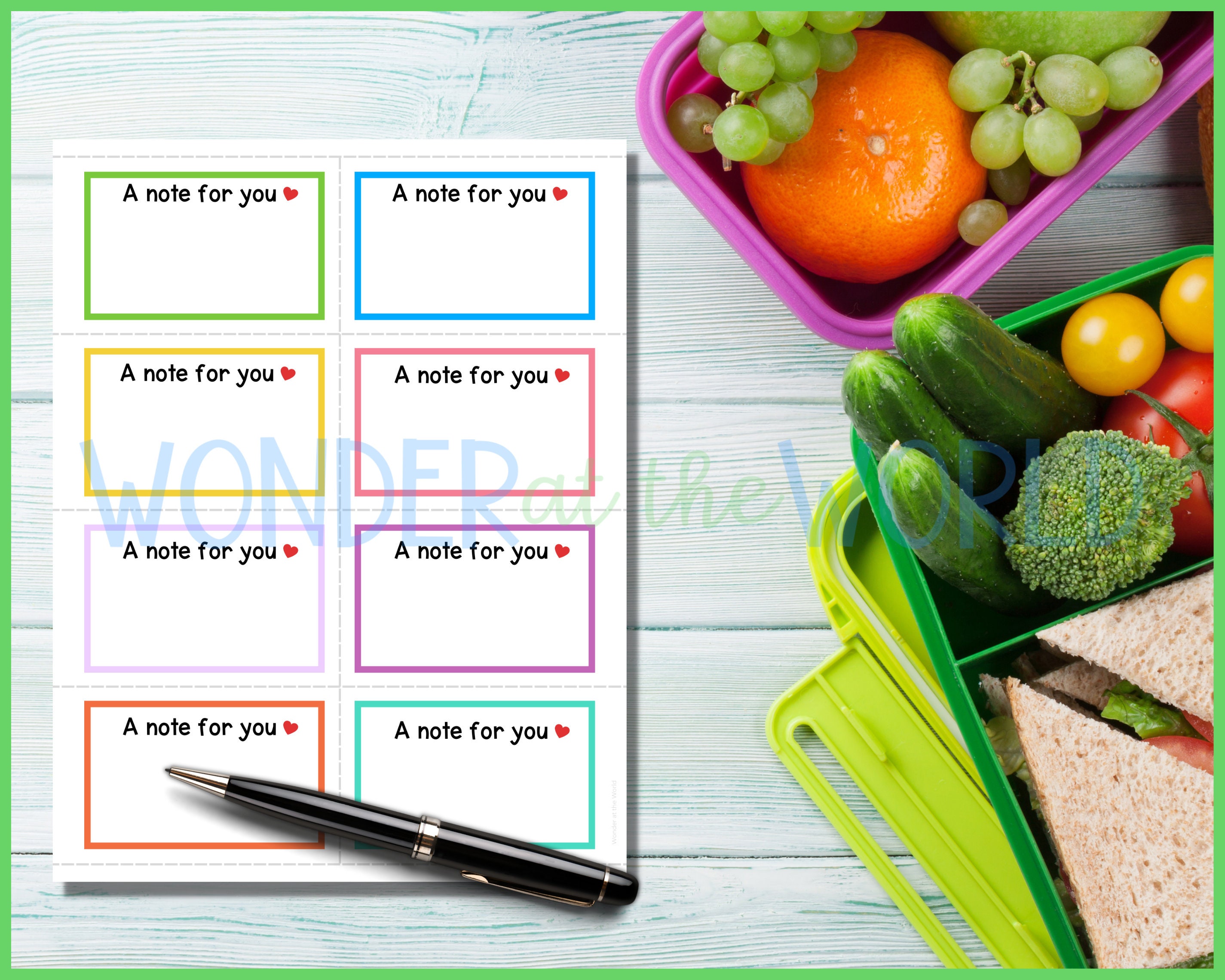 96 Printable Lunch Box Notes for Spring, Summer, Fall Autumn, Winter ...