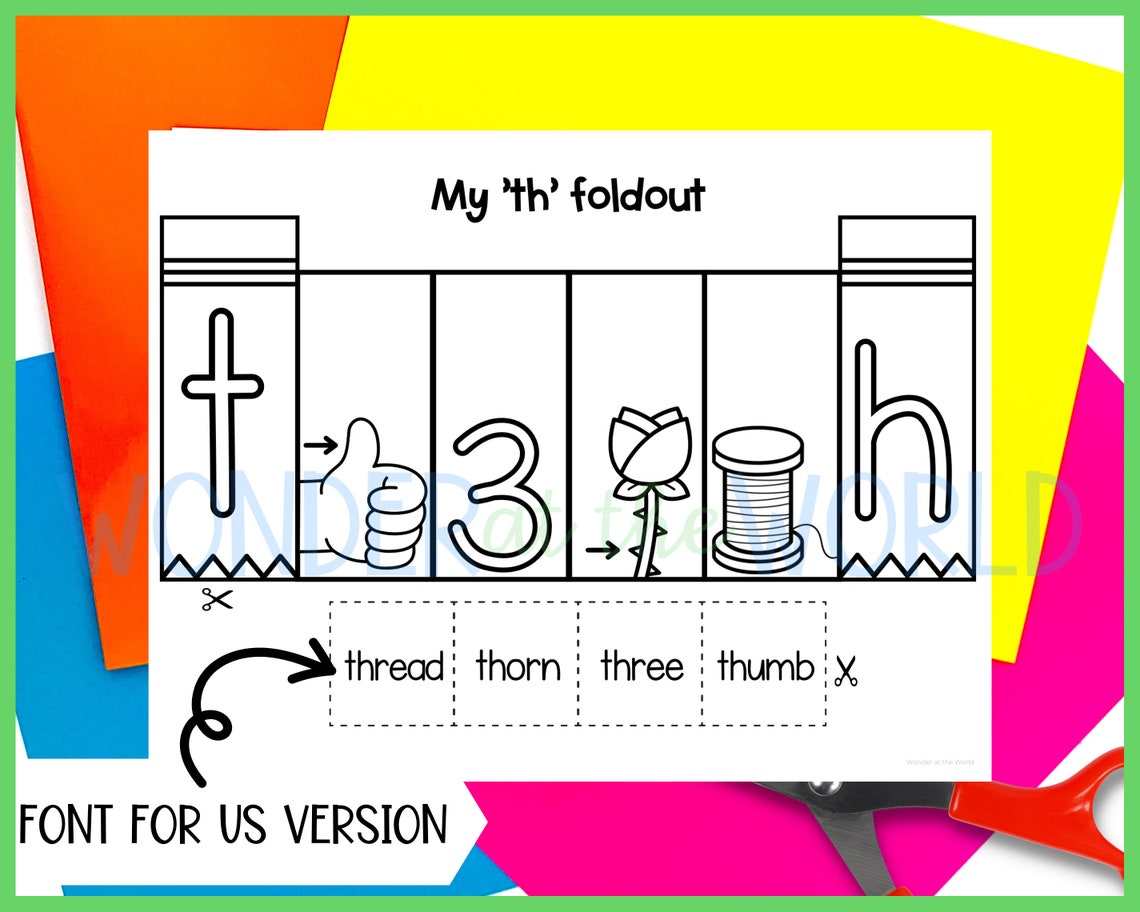 Consonant Digraphs Foldable Matching Activity A4 and 11x8.5 - Etsy