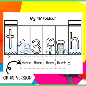 Consonant Digraphs Foldable Matching Activity | A4 and 11x8.5 Inch ...