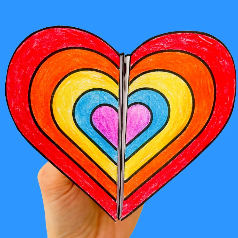 Heart Shaped Valentine's Day Card | Foldout Kids' Coloring and Writing ...