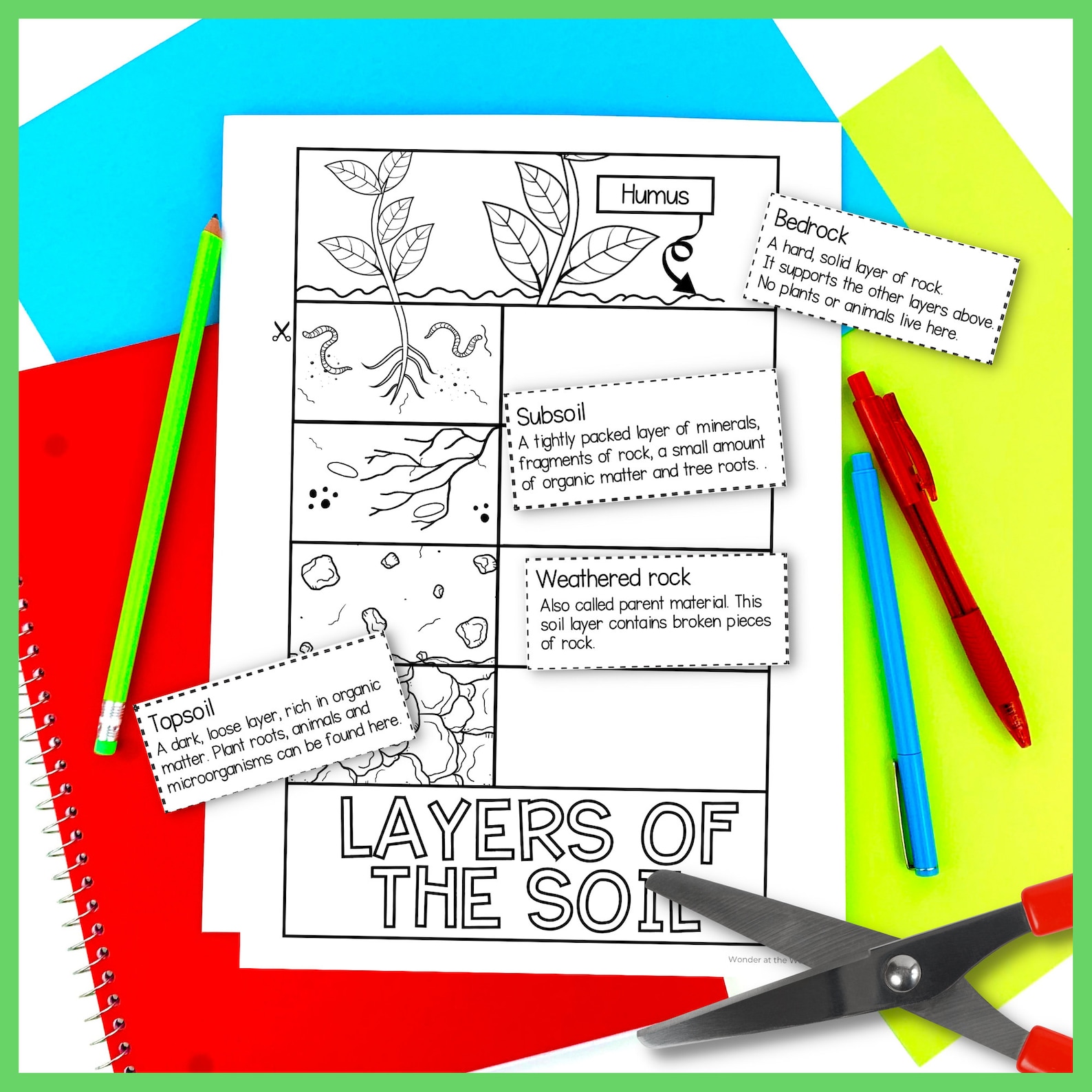 Layers of the Soil Horizons Profile Foldable Kids' Activity | A4 and ...
