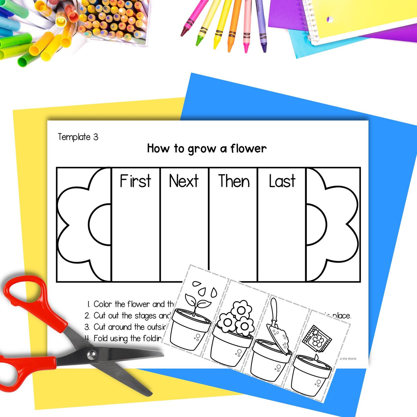 How to Grow a Flower Spring Kids Printable Craft Activity | Foldable ...