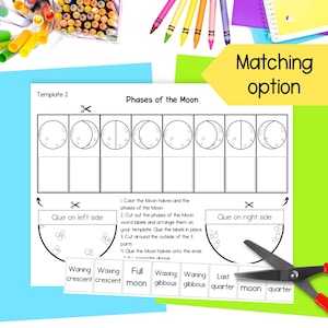 Phases of the Moon Foldout Kids' Science Craft | A4 and 11x8.5 Inch ...