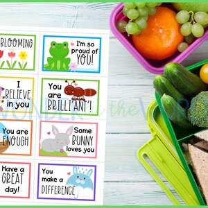 96 Printable Lunch Box Notes for Spring, Summer, Fall Autumn, Winter ...