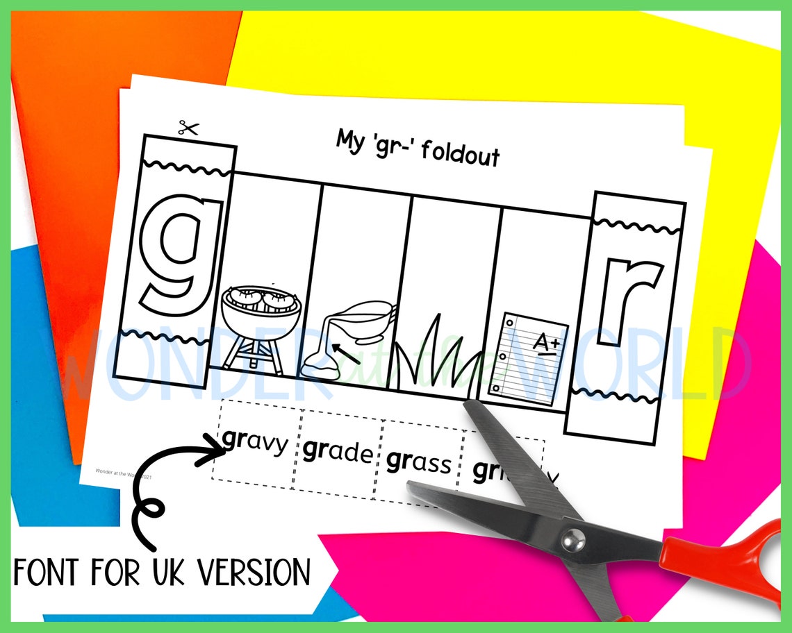 Kindergarten First Grade Pr, Tr, Gr Consonant Blends Foldable Activity ...