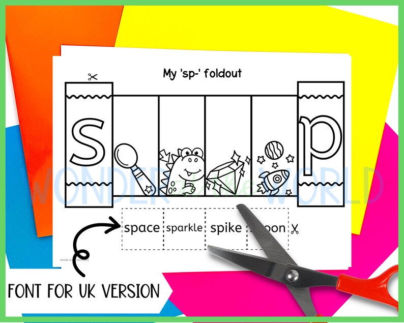 Kindergarten First Grade Sn, Sp, St and Sw Consonant Blends Foldable ...