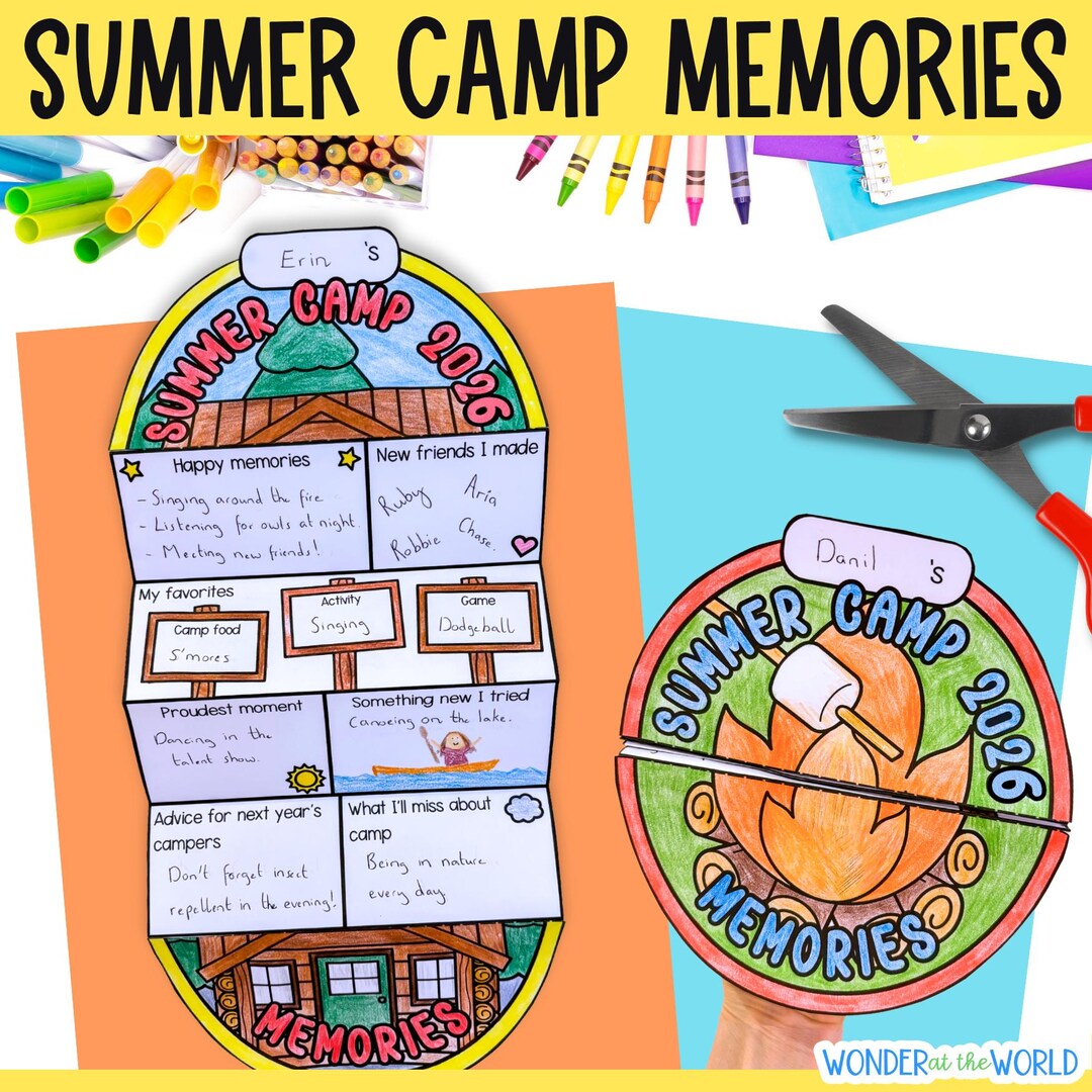 Summer Camp Memories and Reflection Writing Craft Activity for Kids PDF ...