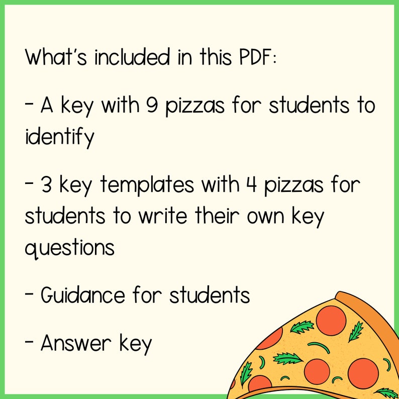 Dichotomous Keys Activities Worksheets for Science Lesson Pizza Theme ...