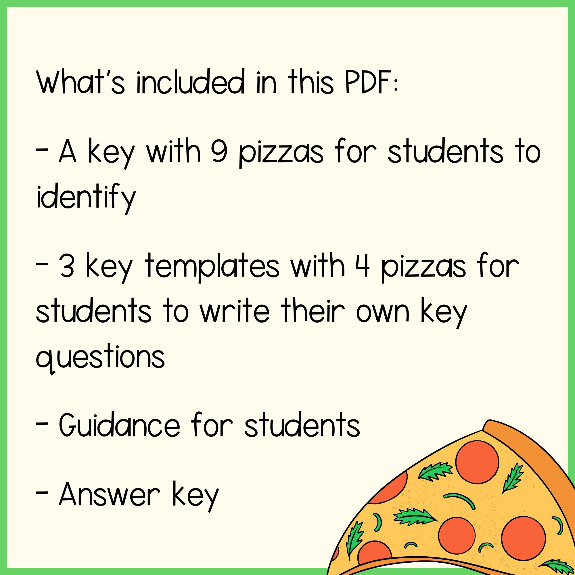 Dichotomous Keys Activities Worksheets for Science Lesson Pizza Theme ...