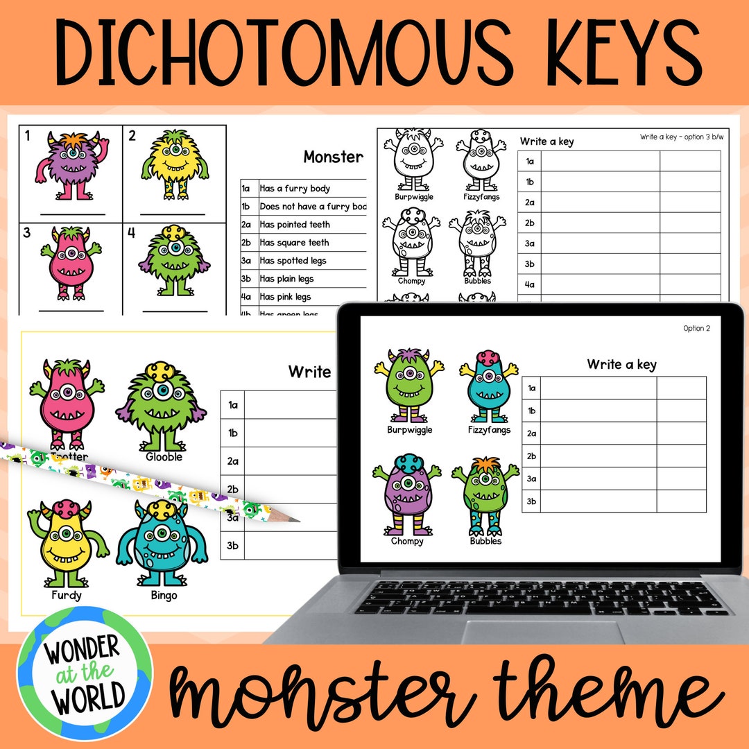 Dichotomous Keys Activities Worksheets for Science Lesson | Halloween ...