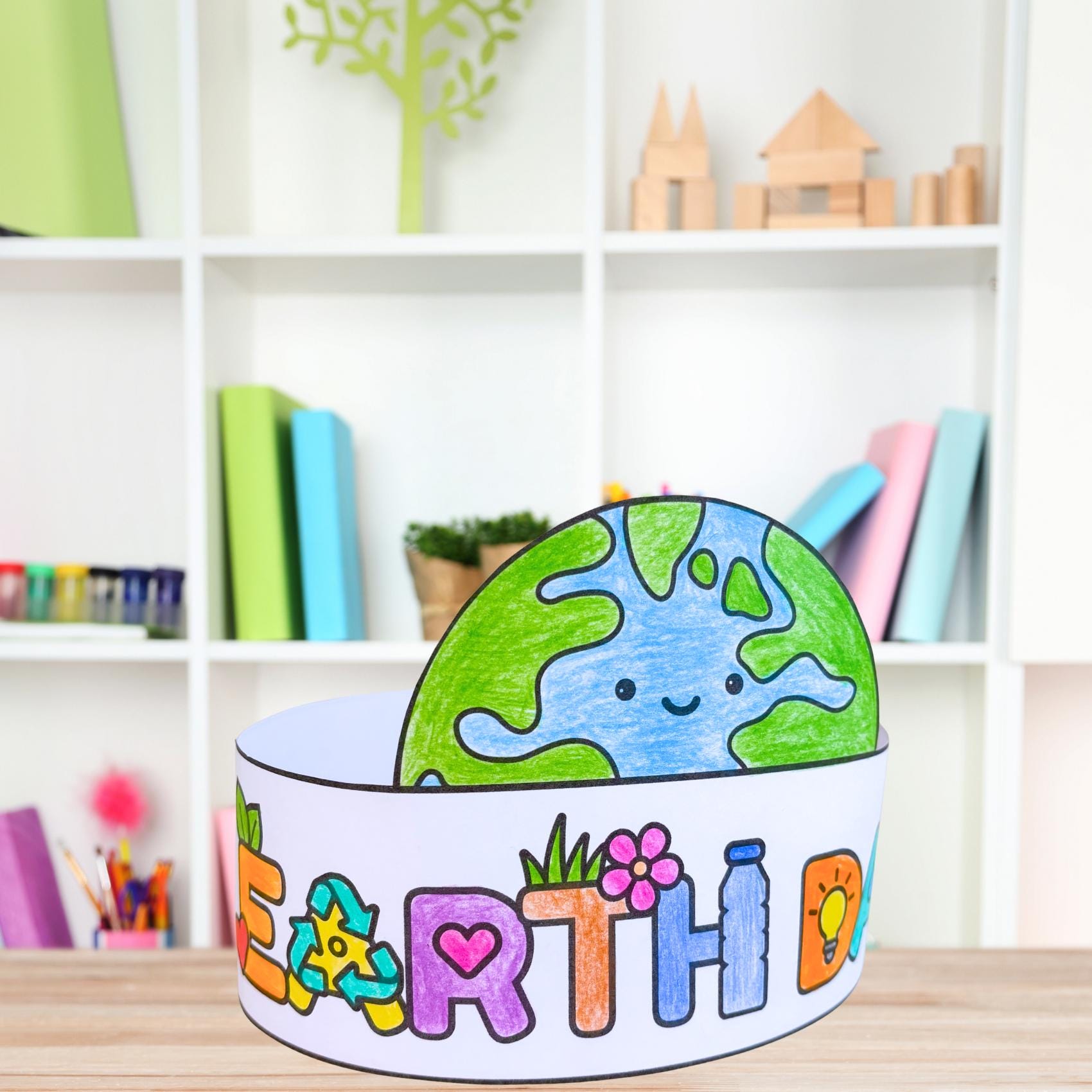Earth Day Crown Headband Hat Craft Templates for Kids PDF - Etsy