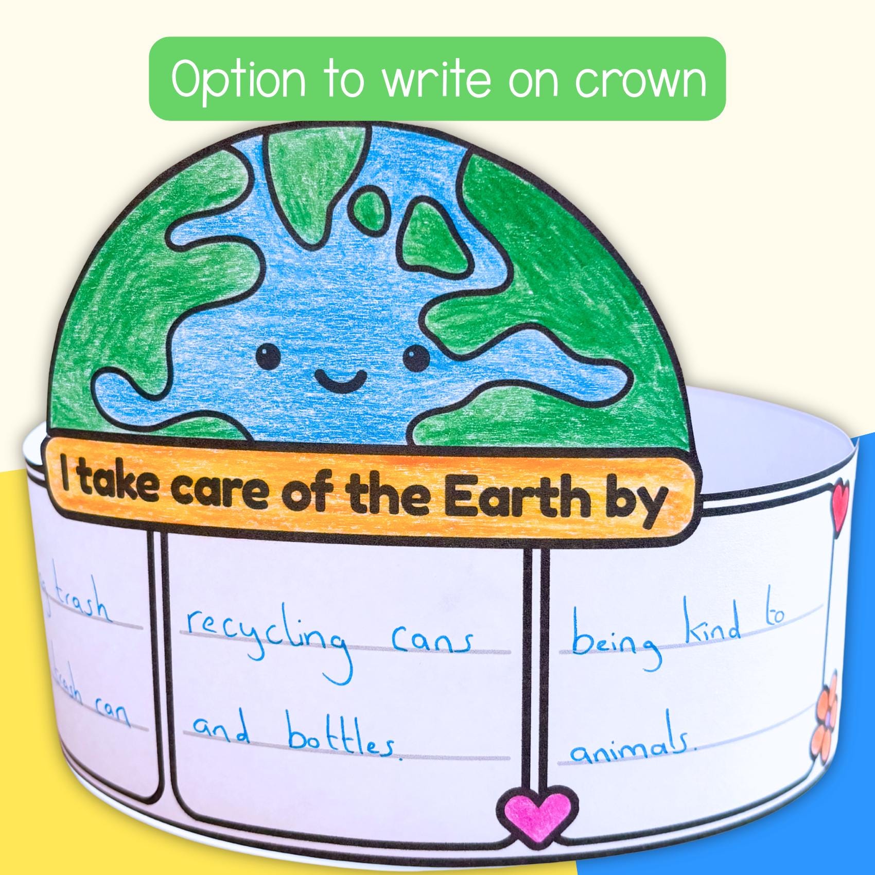 Earth Day Crown Headband Hat Craft Templates for Kids PDF - Etsy