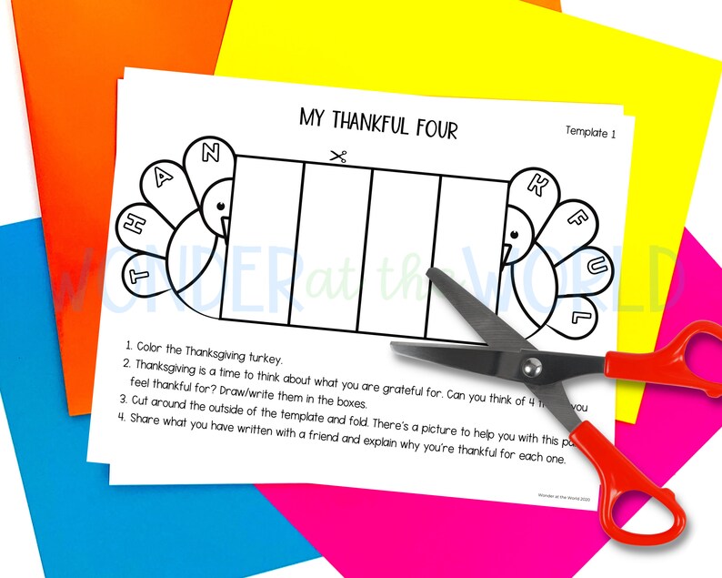 Thanksgiving 'I Am Thankful For' Turkey Activity - Etsy