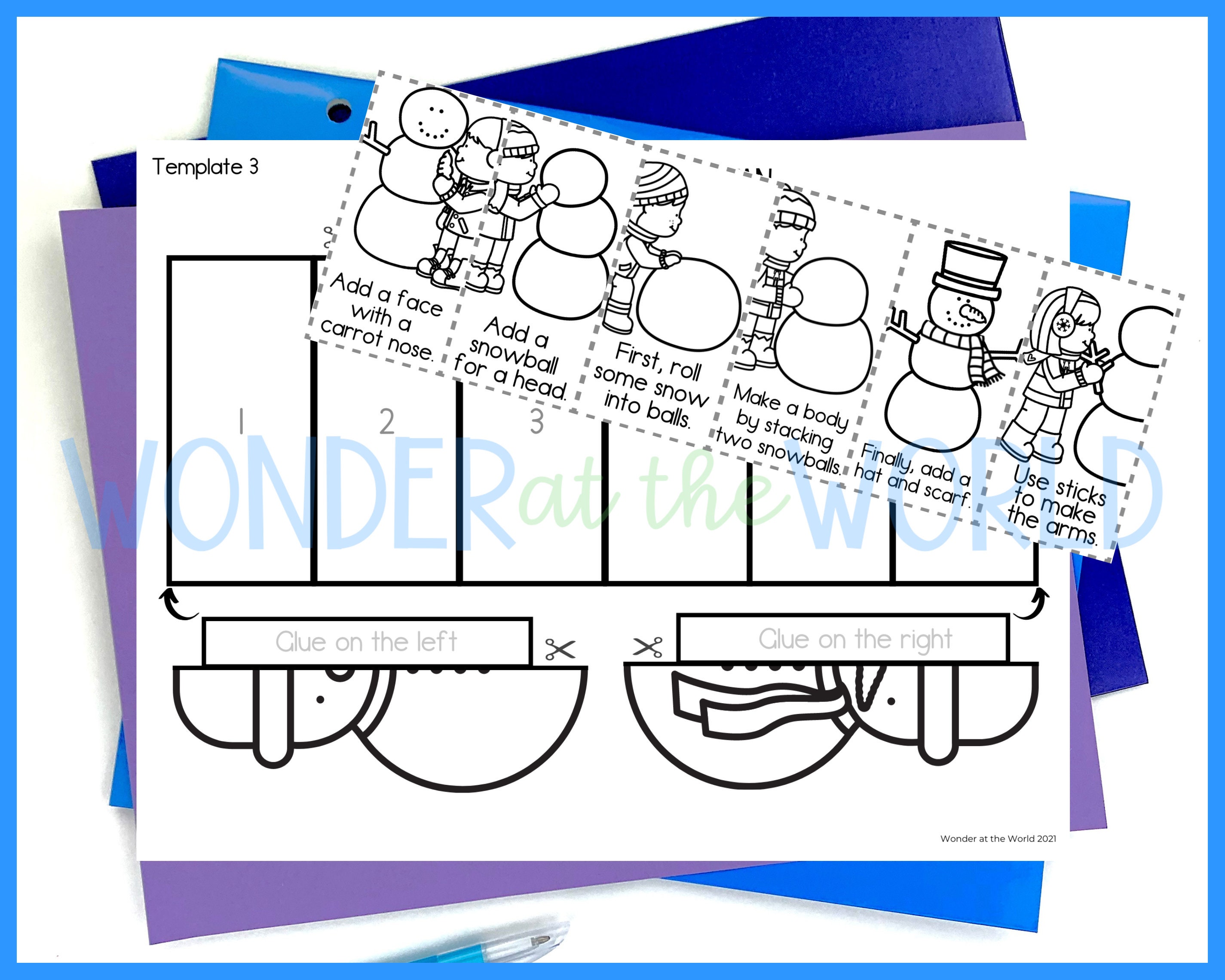 How to Build a Snowman Sequencing Activity for Kids Digital Download ...
