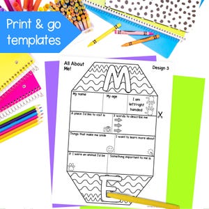 All About Me Back to School Folding Worksheet Activity for First Day ...