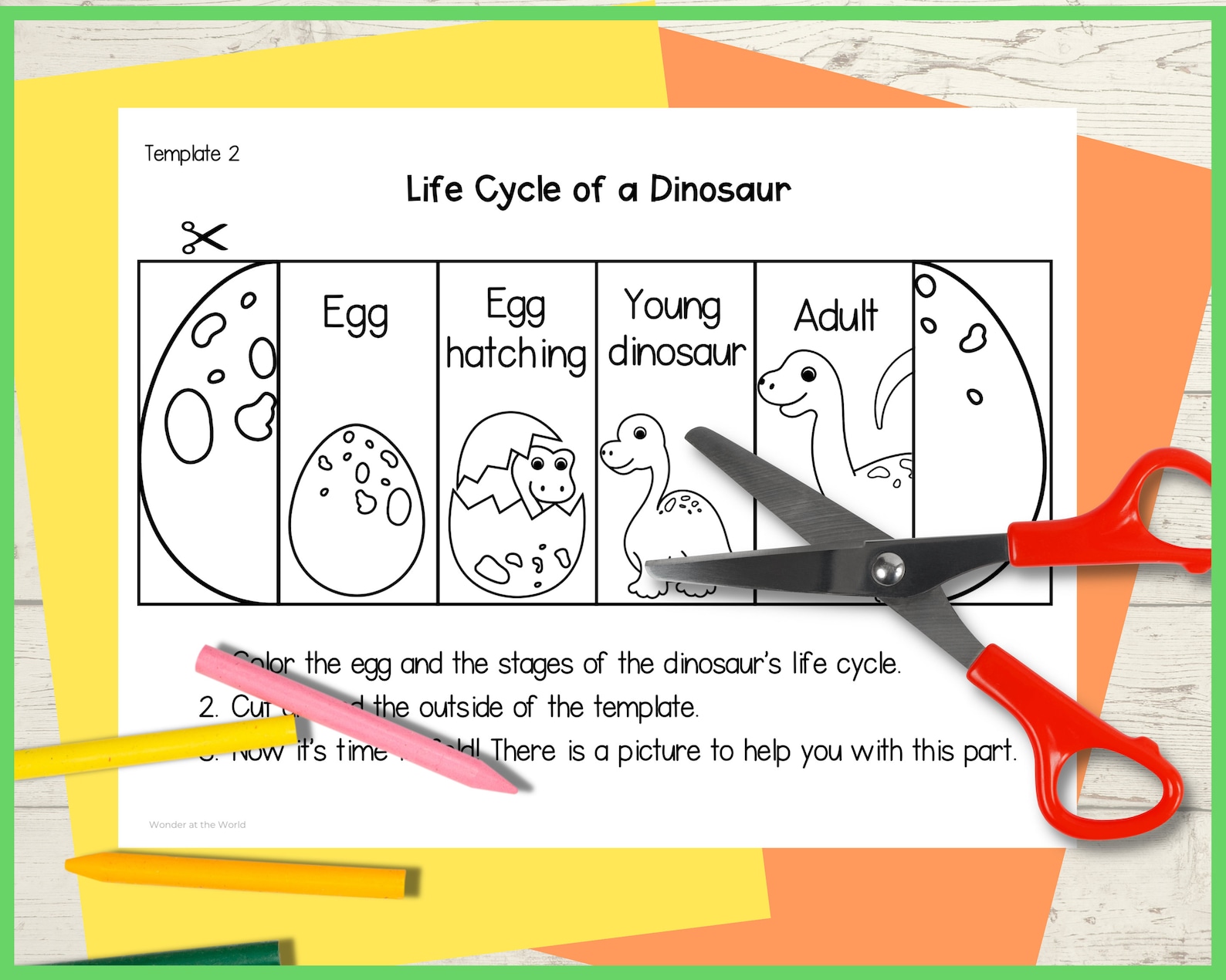 Life Cycle of a Dinosaur Foldable Activity for Kids Dinosaur Printable ...