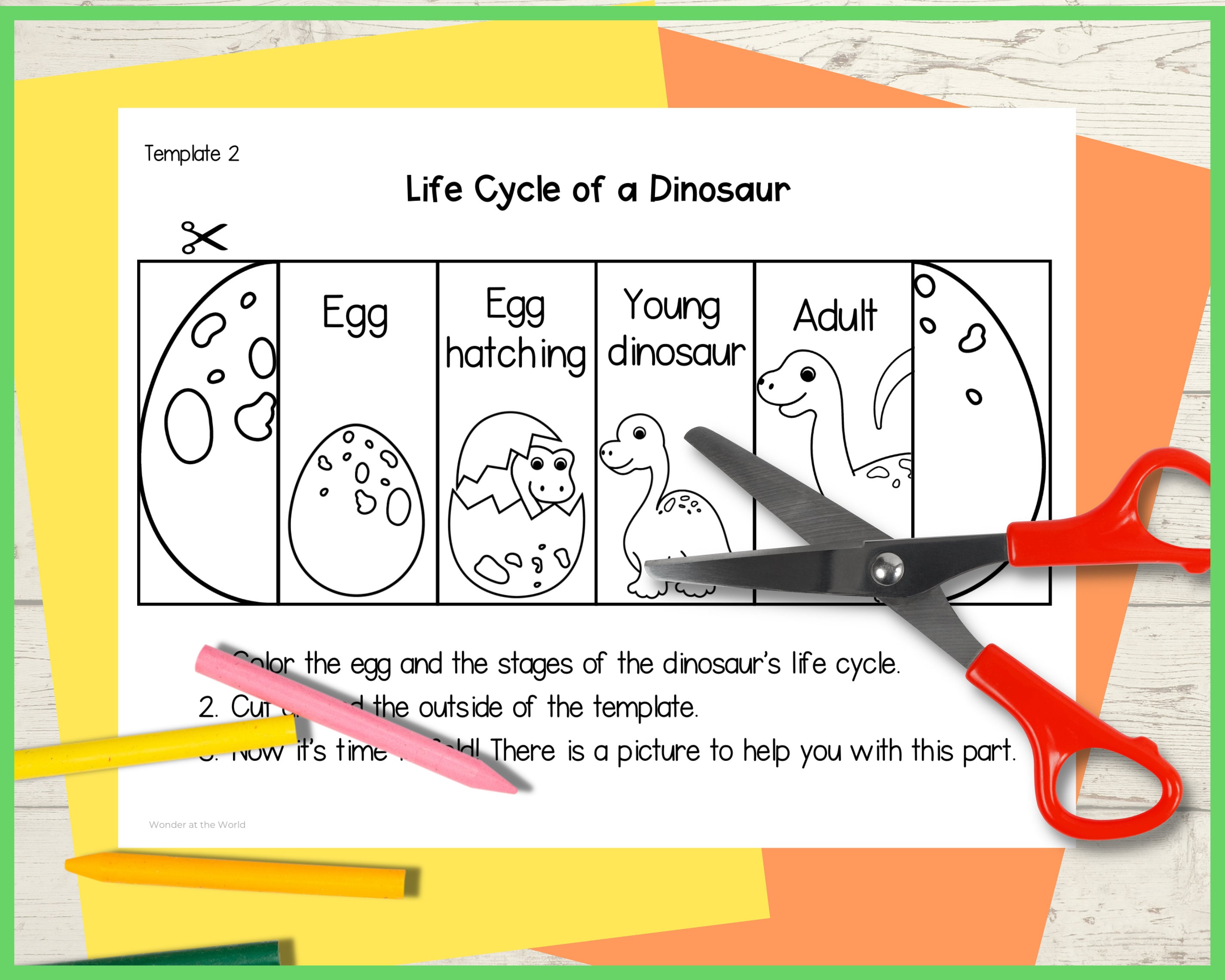 Life Cycle of a Dinosaur Foldable Activity for Kids Dinosaur Printable ...
