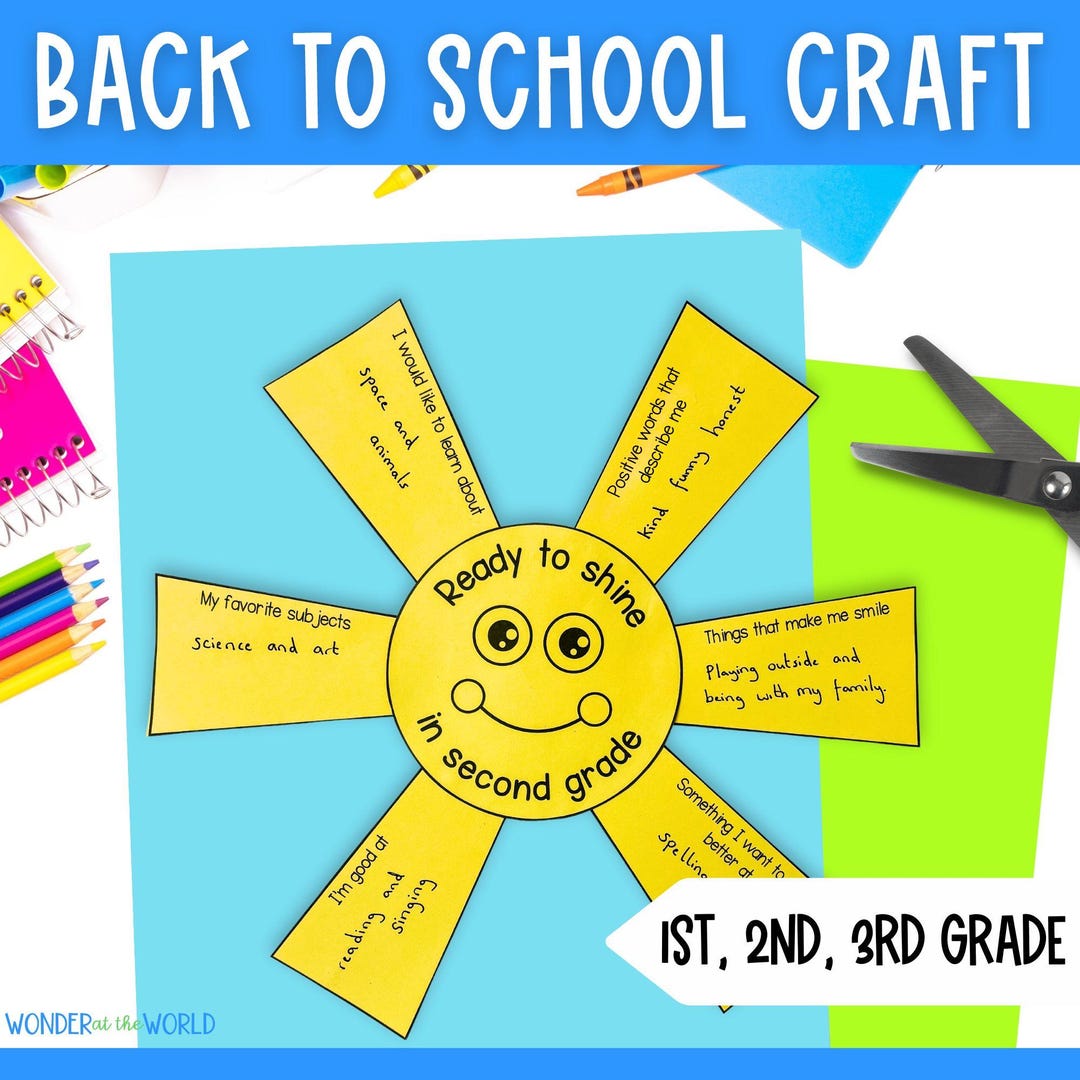 Back to School Get to Know You Sun Craft Activity for First Second ...