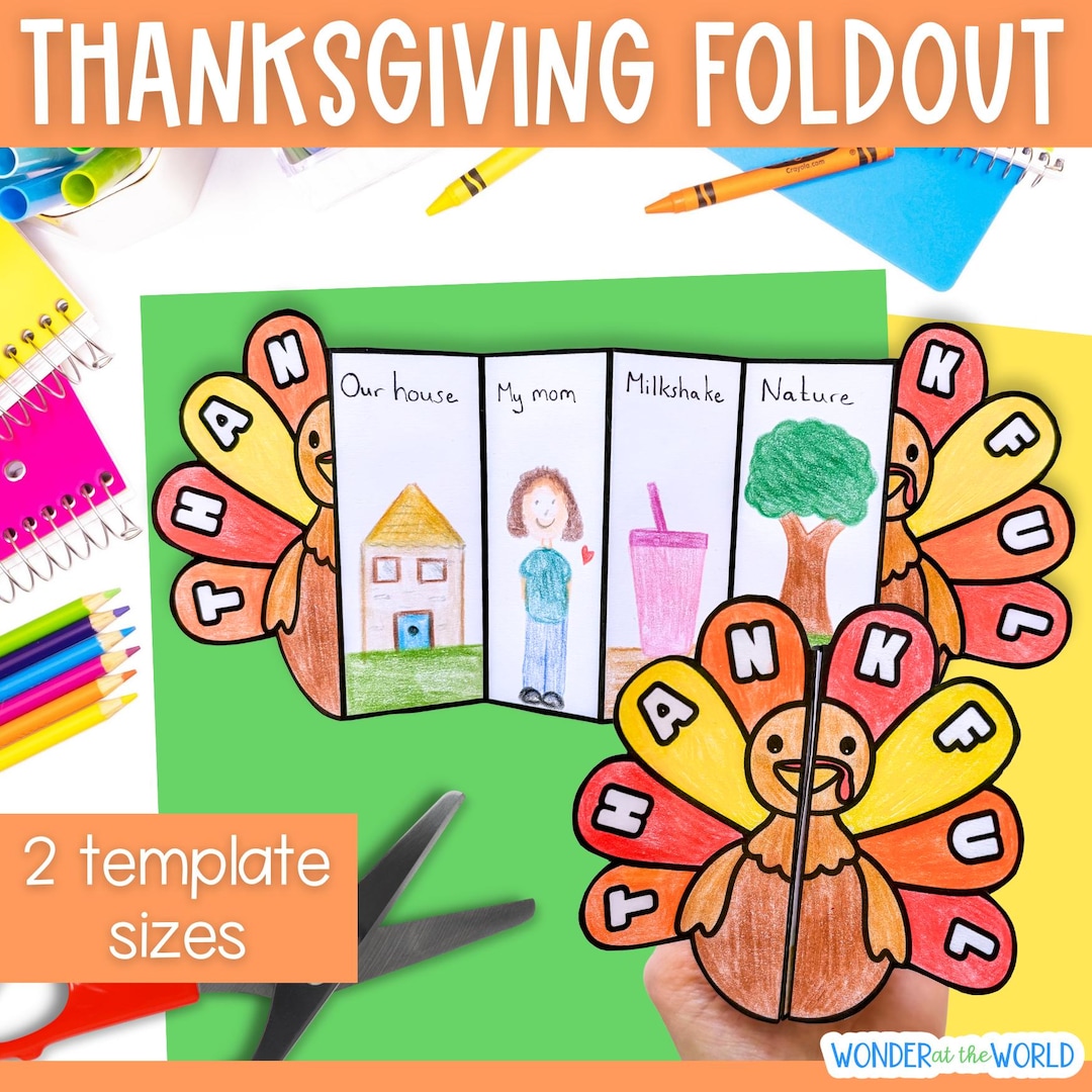 Thanksgiving 'I Am Thankful For' Turkey Gratitude Craft Activity for ...