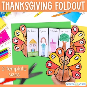 Thanksgiving 'I Am Thankful For' Turkey Gratitude Craft Activity for ...