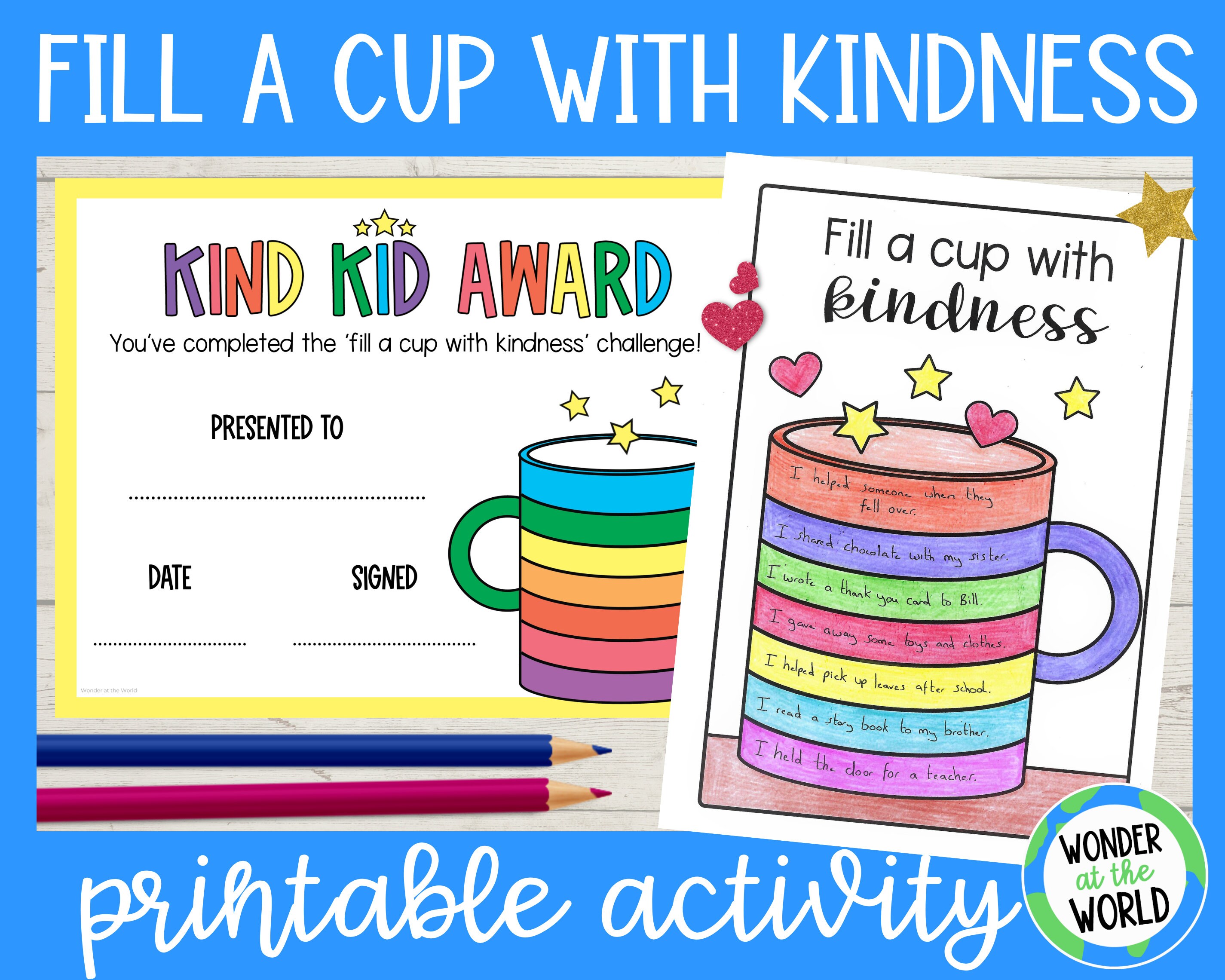 Kindness Activity for Kids Fill a Cup of Kindness UK and US Versions ...