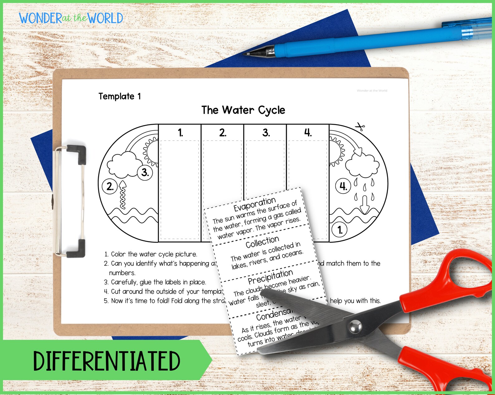 The Water Cycle Foldable Cut and Paste Activity and Presentation for ...