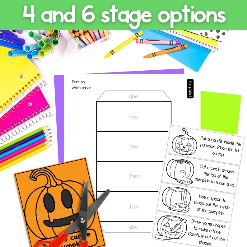 How to Carve a Pumpkin Make a Jack O'lantern Foldout Sequencing ...