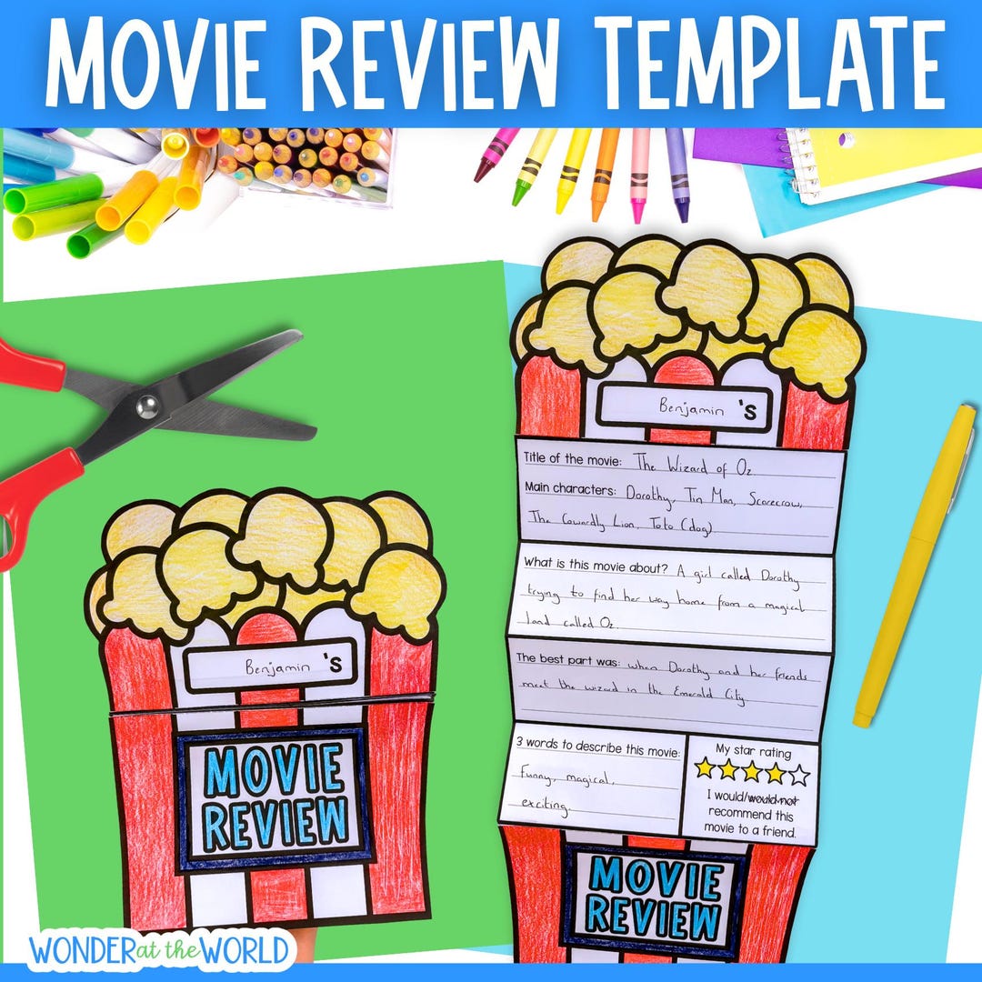 Movie Review Writing Craft Activity Template for Kids Fun Alternative ...