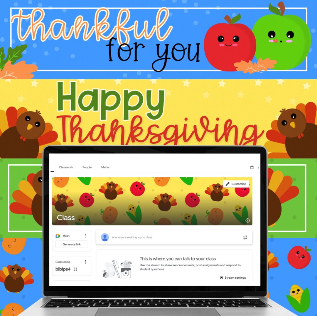 Thanksgiving Animated Google Classrooom Headers Banners | Digital ...