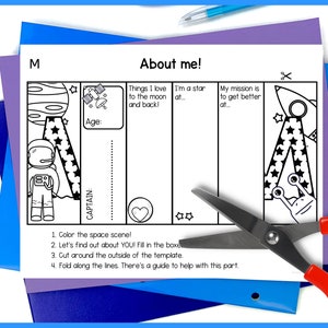 Space All About Me Class Back to School Foldable Printable Activity ...