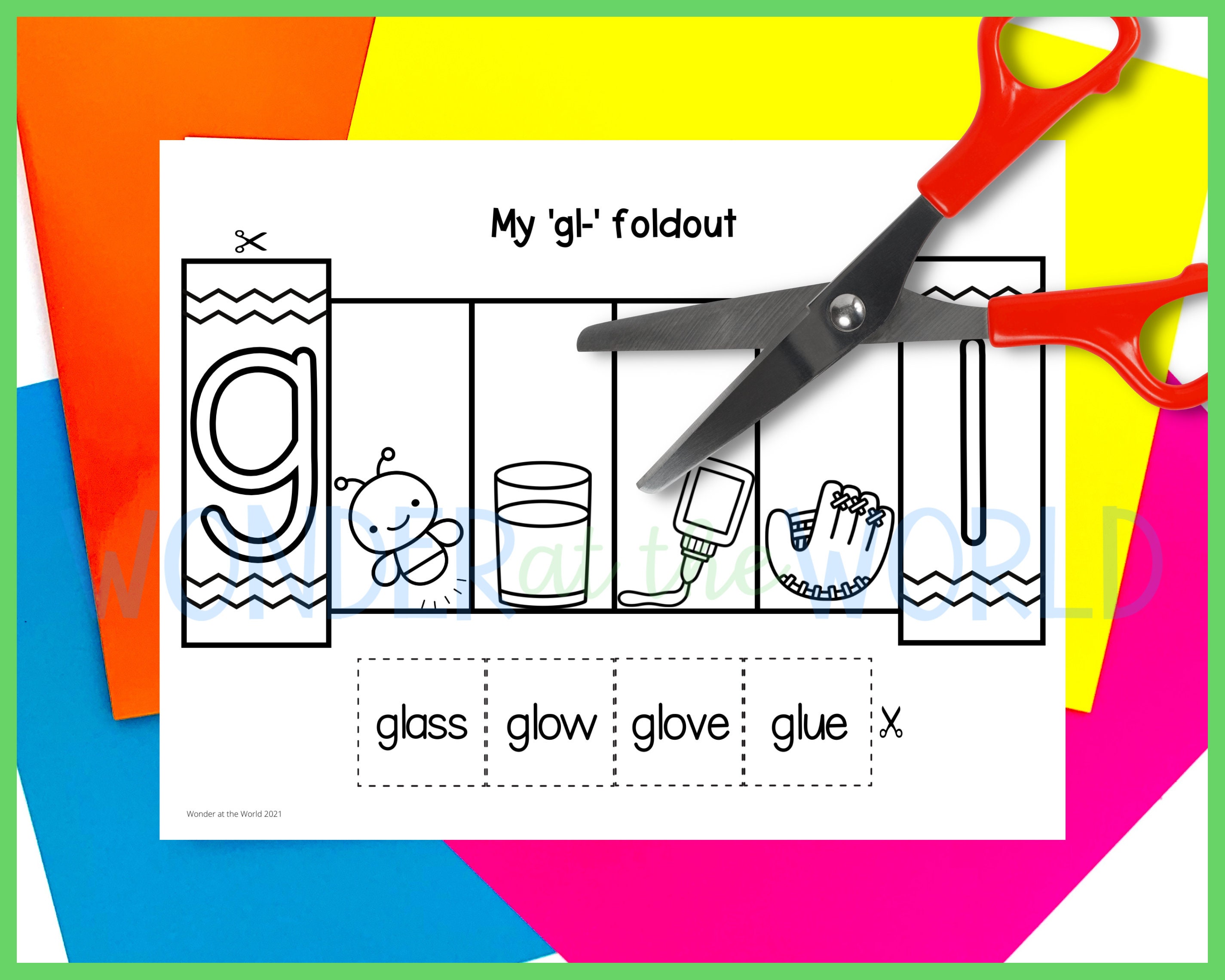 Kindergarten First Grade Gl, Pl, Sl Consonant Blends Foldable Activity ...