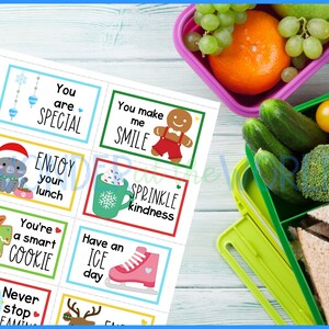 24 Printable Winter Christmas Lunch Box Notes for Kids | Printable ...