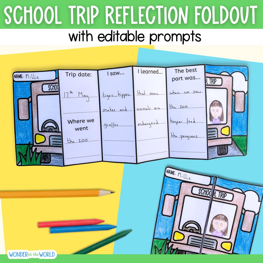 School Class Trip Reflection and Memories Foldout Writing Craft ...