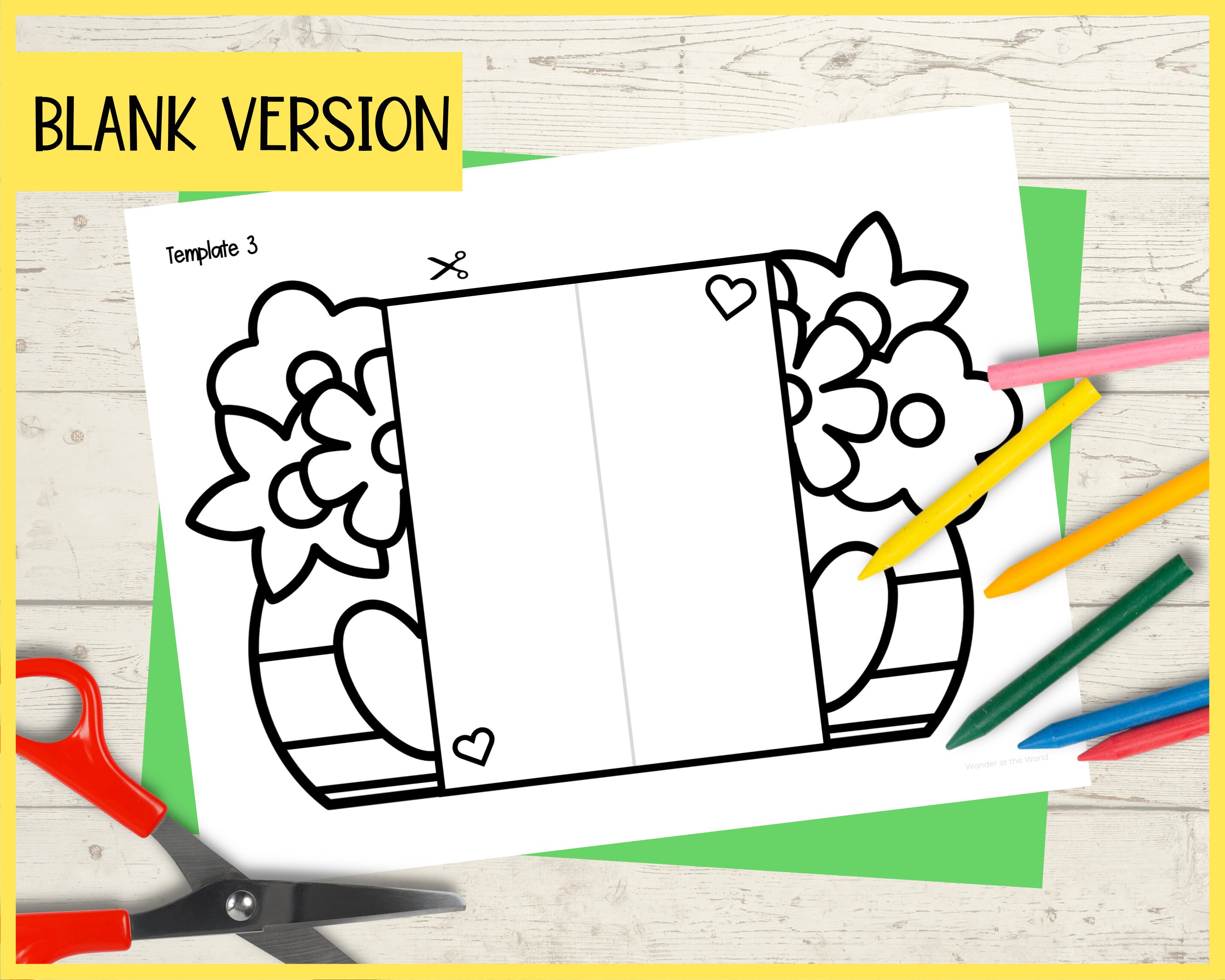 Printable Mother's Day Flowers Card PDF to Color A4 and 11x8.5 Inch ...