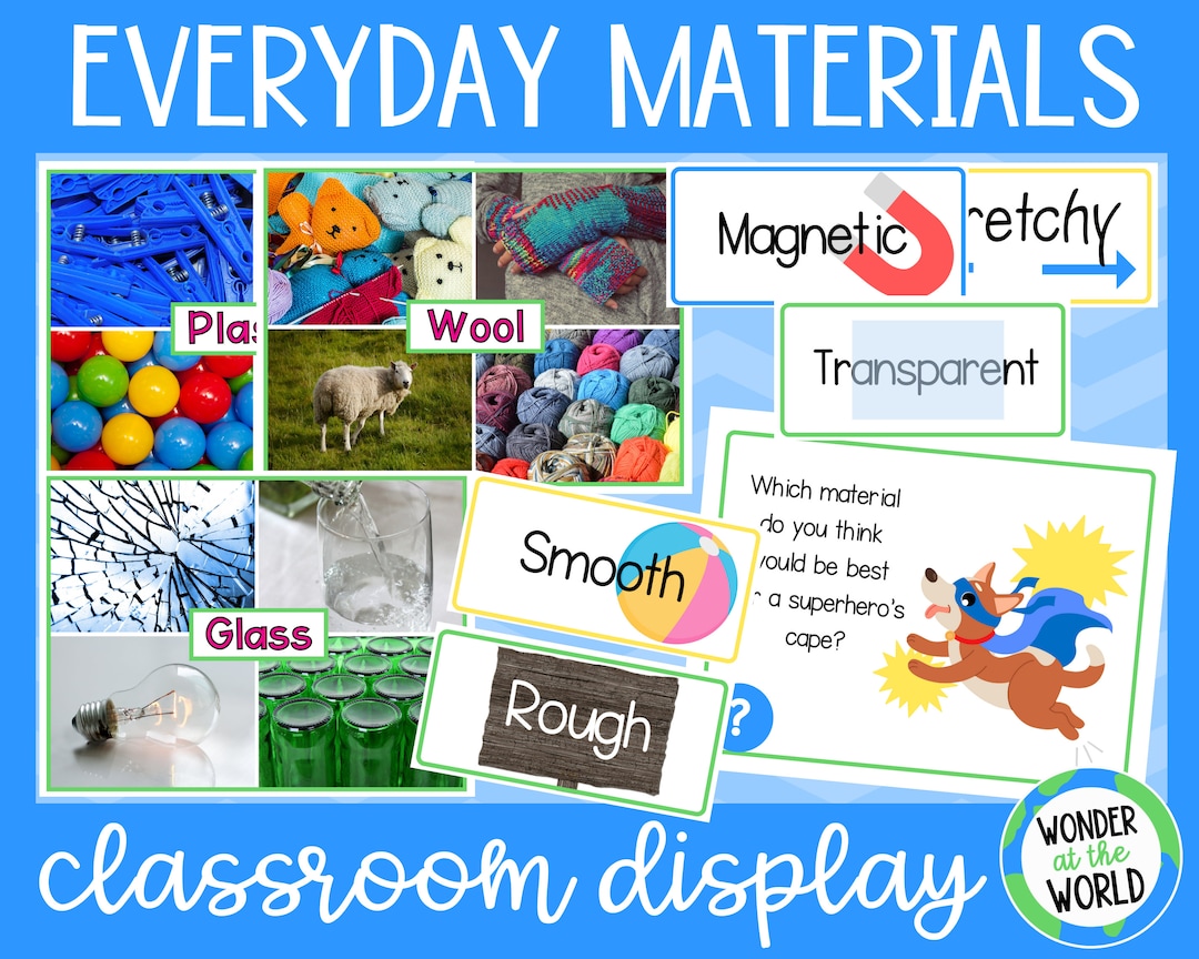 Everyday Materials Printable Classroom Display for Teachers | Digital ...