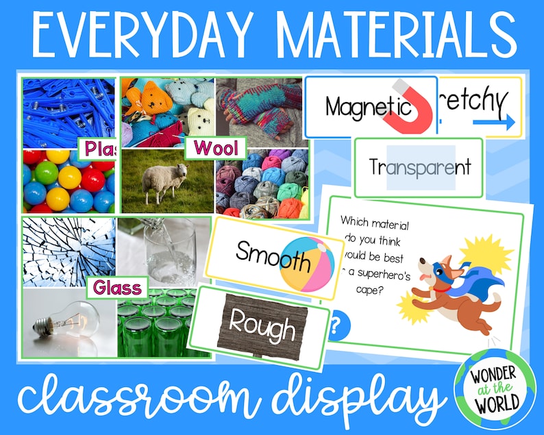 Everyday Materials Printable Classroom Display for Teachers | Digital ...