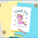 Unicorn Printable Kids Thank You Cards to Color | Digital Download | 2 ...