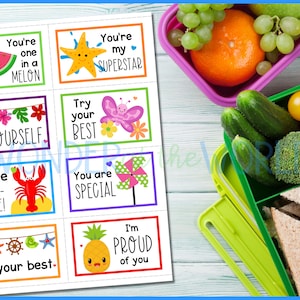 24 Printable Summer Lunch Box Notes for Kids | Printable Digital ...