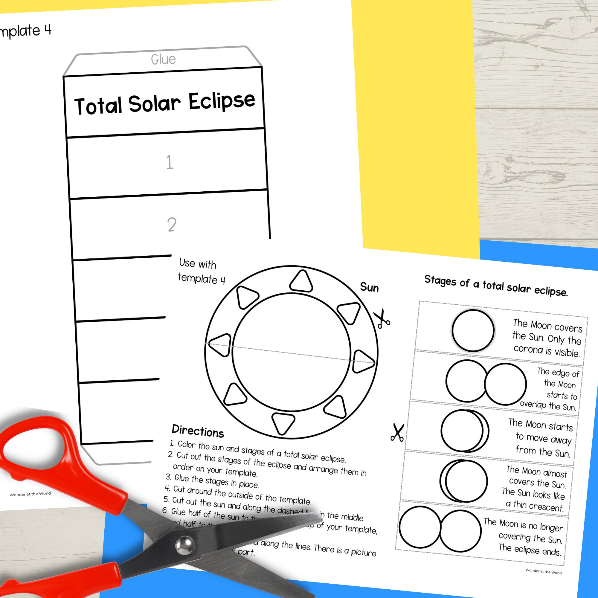 Space Foldable Science Kids' Activities for Solar Eclipse 2024, Phases ...