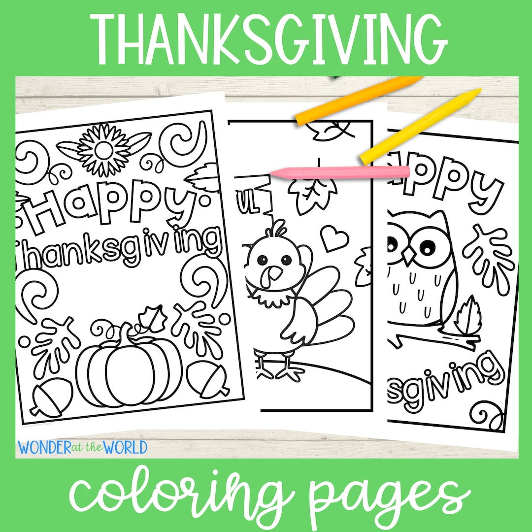 7 Printable Thanksgiving Coloring Pages for Kids With Turkeys Pumpkins ...