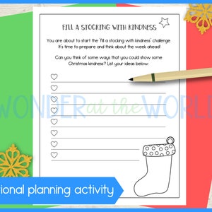 Fill a Stocking With Kindness Christmas Activity for Kids | A4 and 8 ...