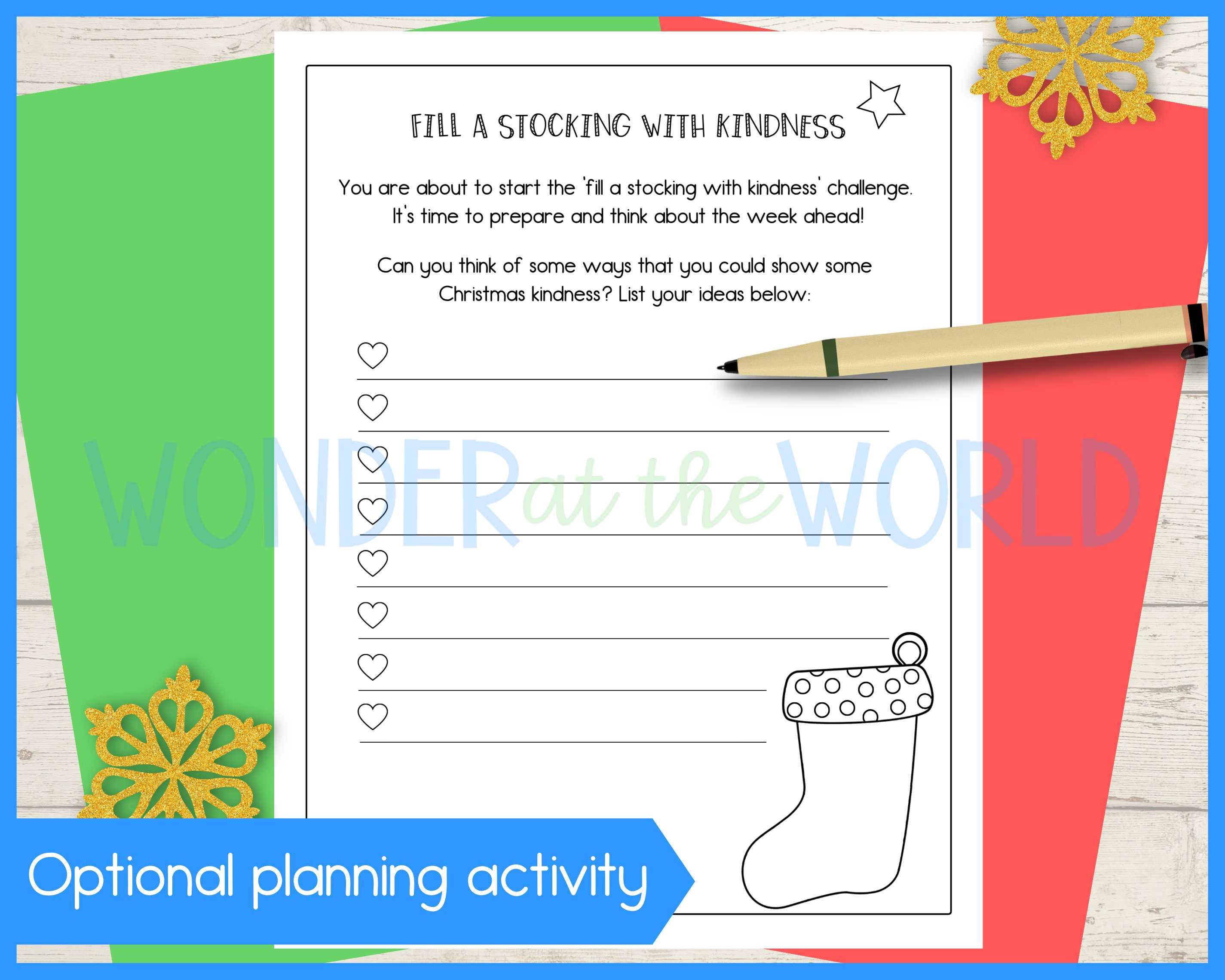 Fill a Stocking With Kindness Christmas Activity for Kids | A4 and 8 ...