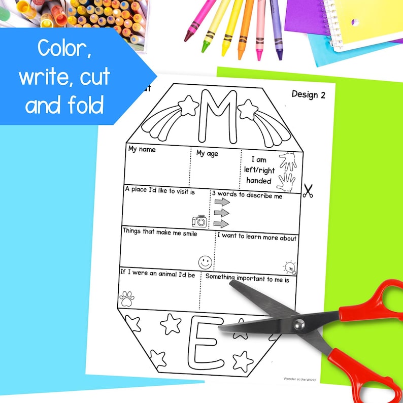 All About Me Back to School Folding Worksheet Activity for First Day ...