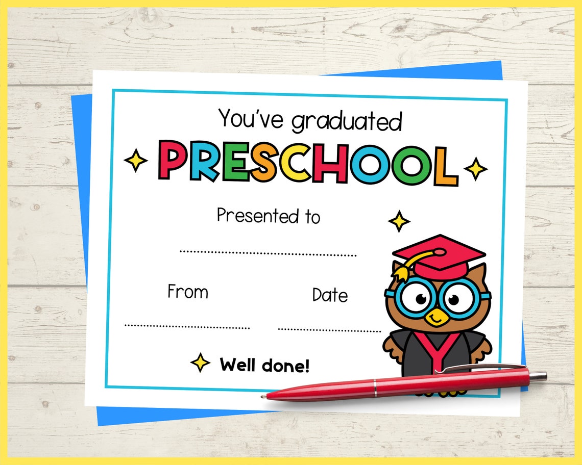 Preschool Graduation Certificates Editable PDF End of Year Awards for ...