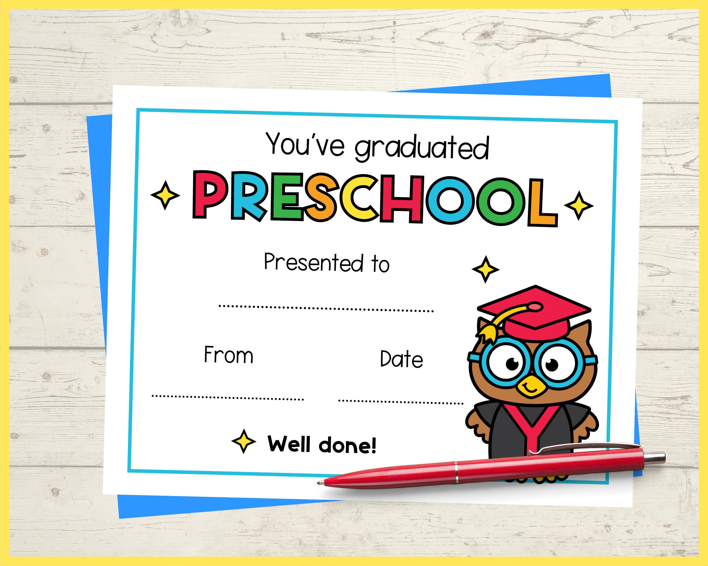Preschool Graduation Certificates Editable PDF | End of Year Awards for ...