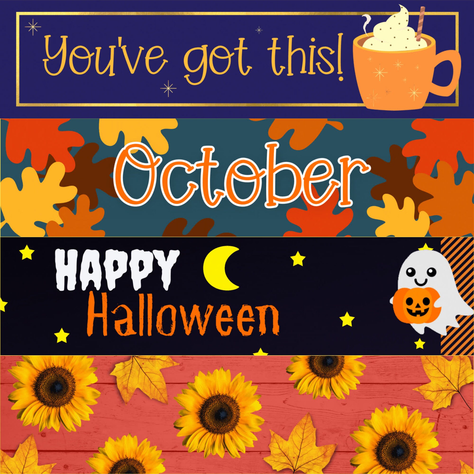 Fall Autumn Halloween Animated Google Classroom Headers Banners ...