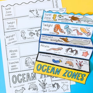 Ocean Zones Lesson With Slideshow Introduction and Foldable Activity ...