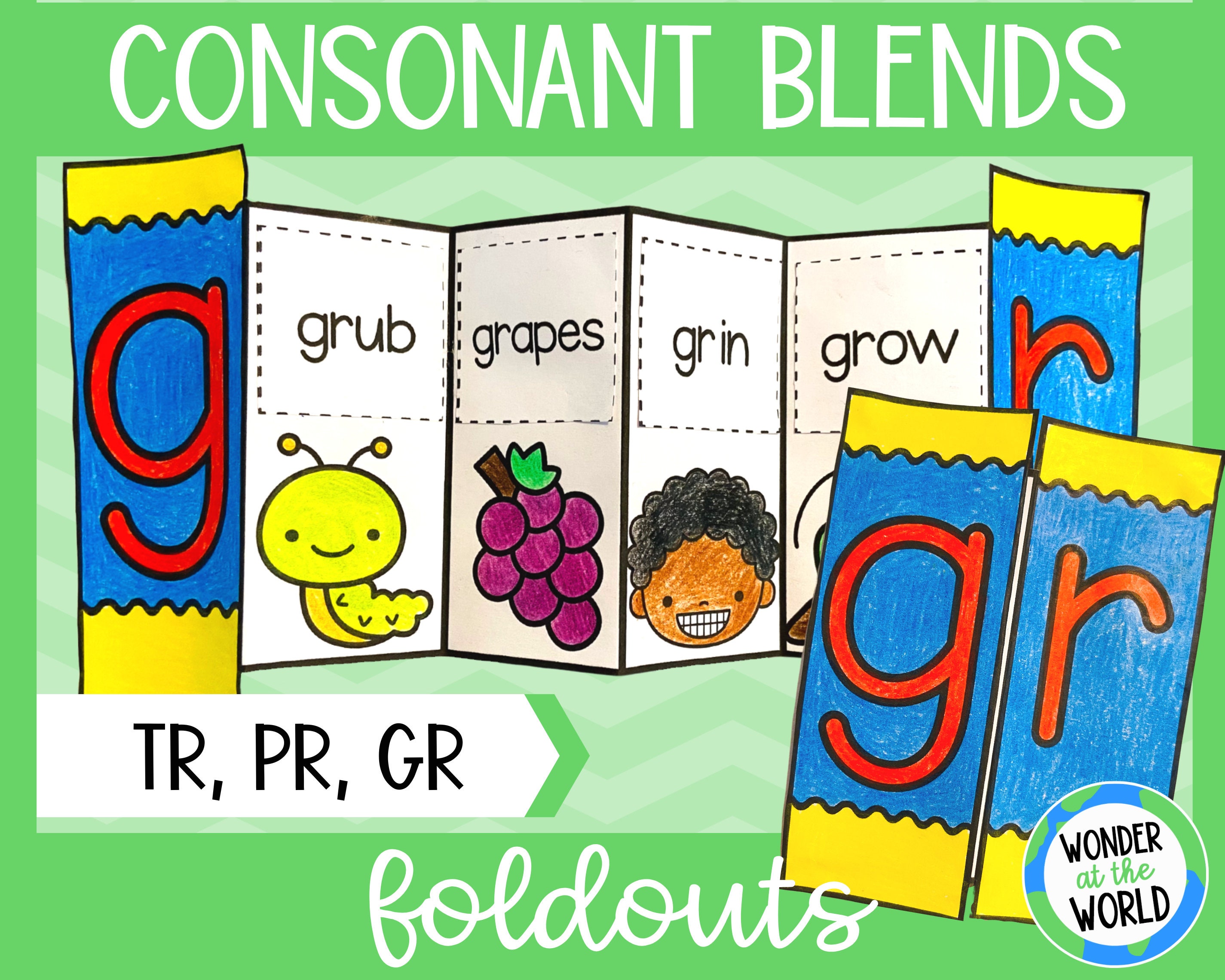 Kindergarten First Grade Pr, Tr, Gr Consonant Blends Foldable Activity ...