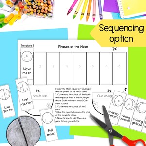 Phases of the Moon Foldout Kids' Science Craft | A4 and 11x8.5 Inch ...